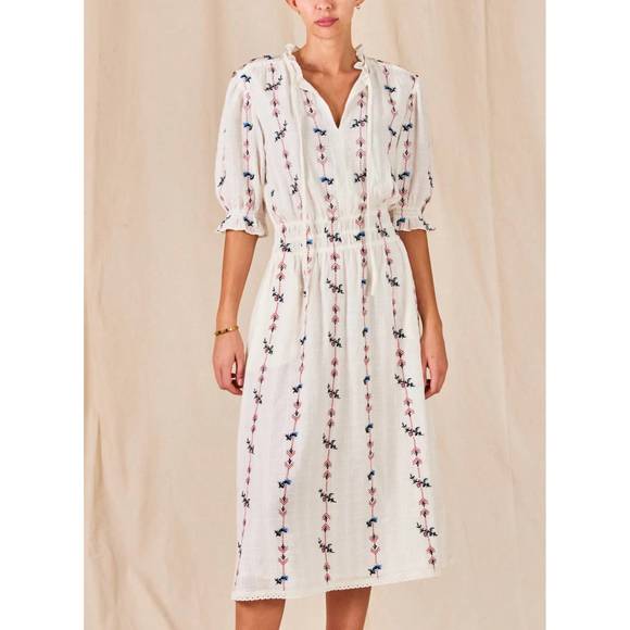 M.A.B.E. | Dresses | New Mabe Elda Midi Dress In Ecruwhite Multi | Poshmark